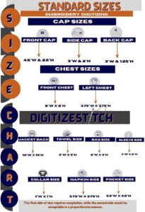 Size Chart - Digitize Stitch